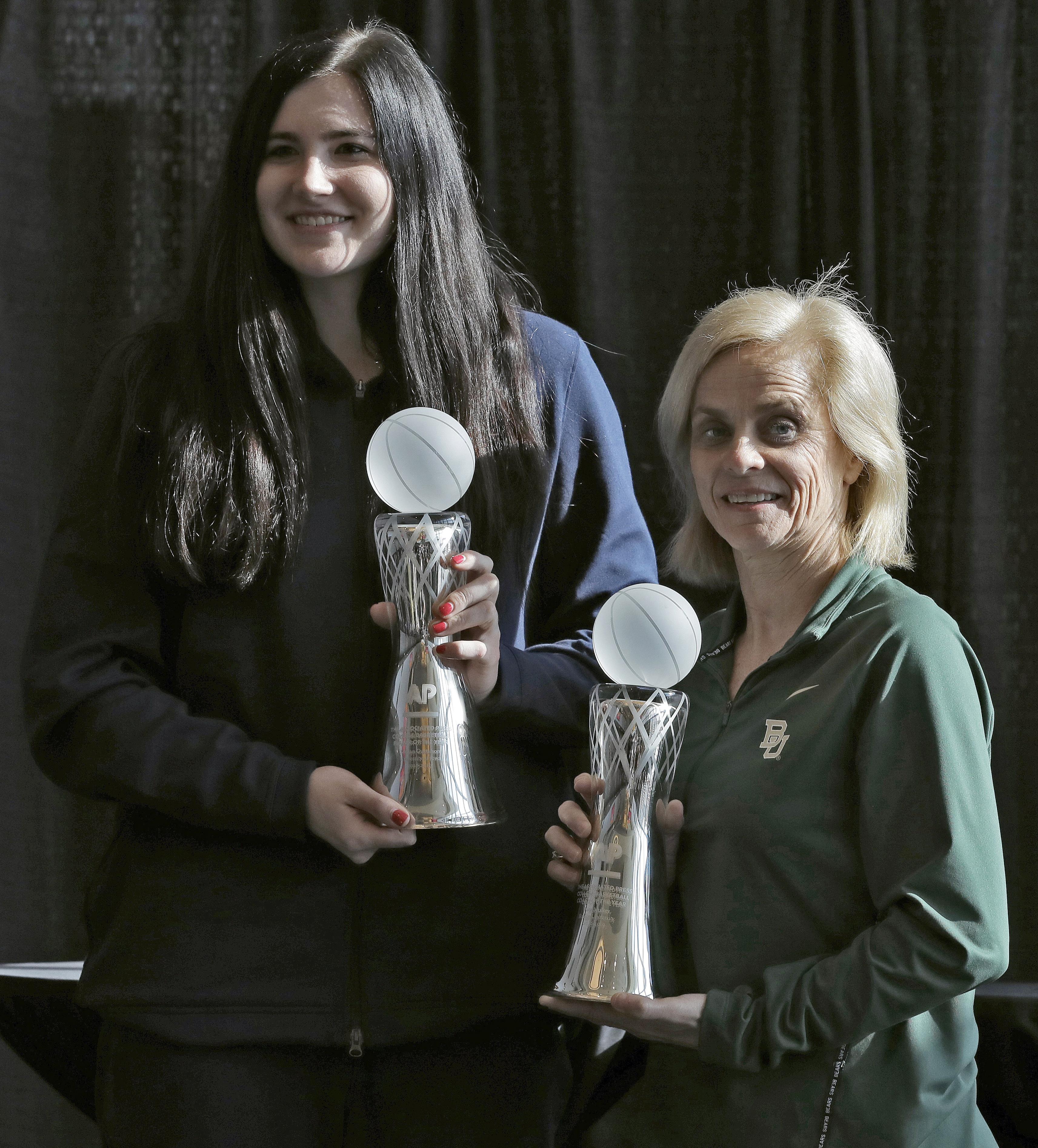 AP awards: Megan Gustafson player of year, Kim Mulkey coach of year